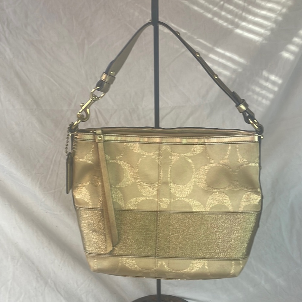 Coach #12909 - Gold Signature "C" Studded Lurex (Hard… - Gem
